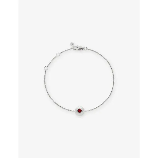 Monica Vinader January Birthstone Garnet Bracelet - Silver