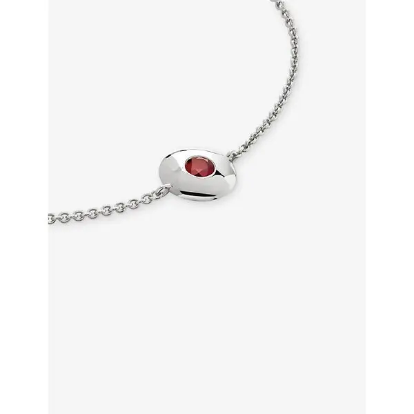 Monica Vinader January Birthstone Garnet Bracelet - Silver