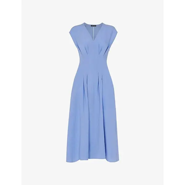 chinese dress ladies Whistles Navy Linen Dress 8 main image 1