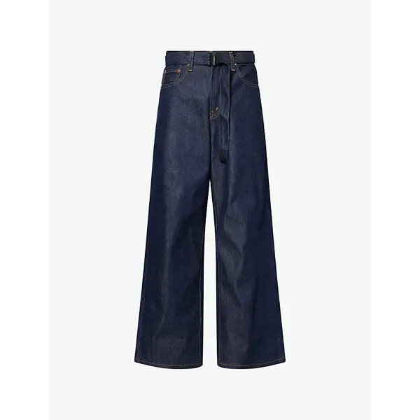 Sacai X Levi'S Belted Wide-Leg Jeans In Indigo - 51% Off