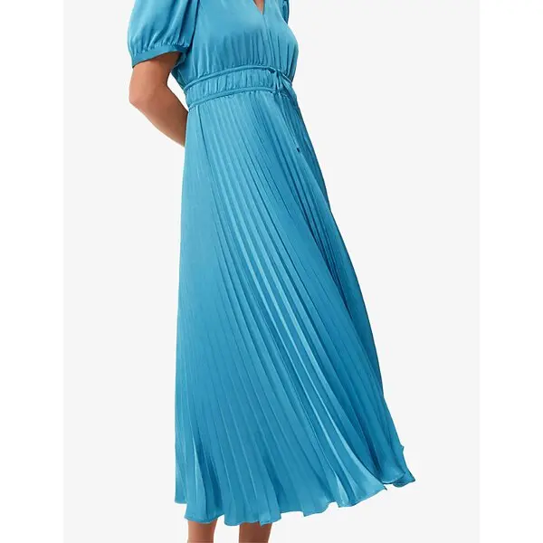 green emerald velvet dress Classic Fit and Flare Wool Dress  Dark Green Midi with Pleated Skirt   Xiaolizi