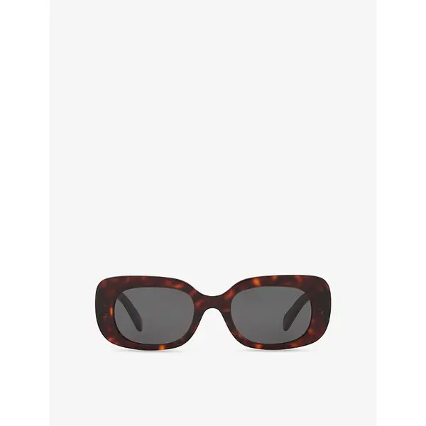 Celine Acetate Rectangle Sunglasses - Brown