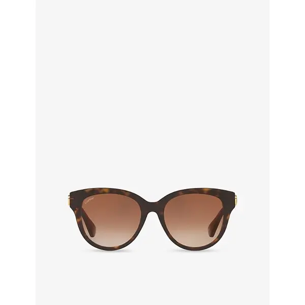 CARTIER Acetate Cat Eye-frame Sunglasses - Brown