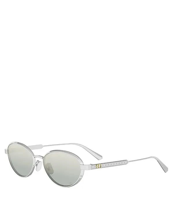 Dior Cannage R1u Oval Sunglasses - Palladium/azure Gradient Silver