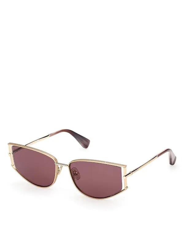 Max Mara Cat Eye Sunglasses, 58mm - Gold/violet