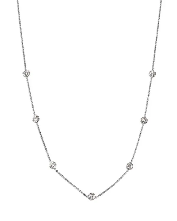 Bloomingdale'S Diamond Bezel Station Necklace, 2.1 Tcw - White