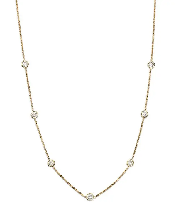 Bloomingdale'S 14k Yellow 2.1 Tcw Diamond Bezel Station Necklace - Gold