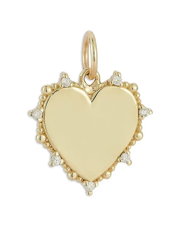 Bloomingdale'S 14k Yellow Diamond Heart Charm Pendant - Gold