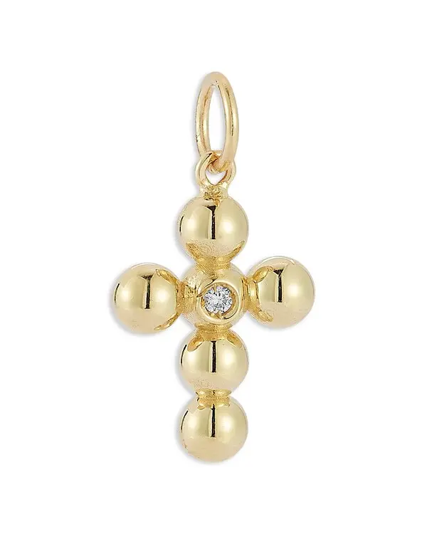 Bloomingdale'S 14k Yellow Diamond Cross Pendant, 0.03 Tcw - Gold