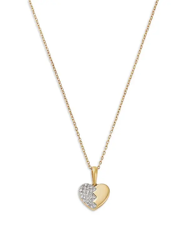 Bloomingdale'S Diamond Pave Heart Pendant Necklace - Gold