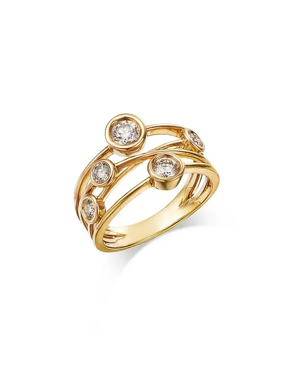 Bloomingdale'S Diamond Multirow Crossover Ring In 14k Yellow - Gold