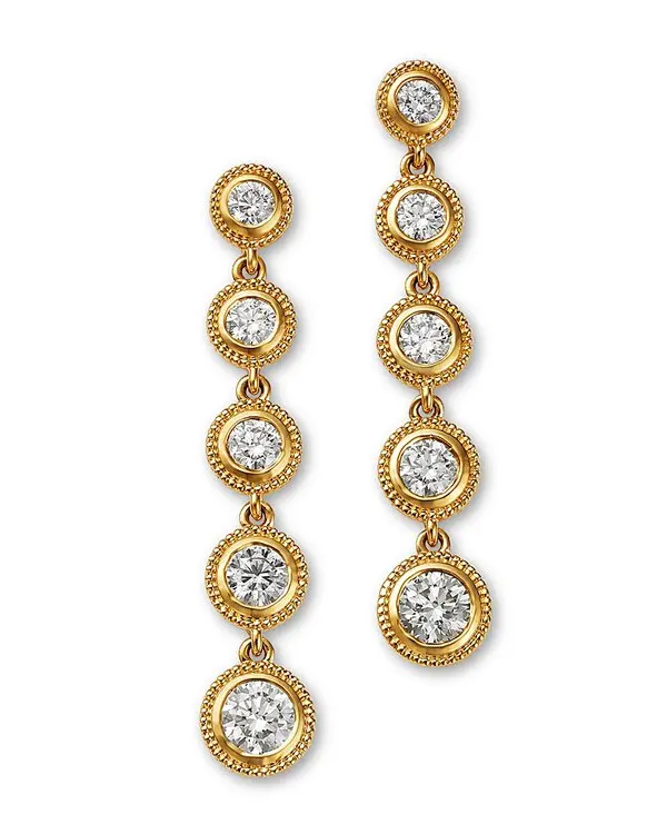 Bloomingdale'S 14k Yellow Diamond Bezel Drop Earrings 1.30 Tcw - Gold