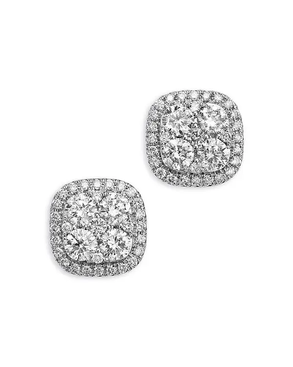 Bloomingdale'S Diamond Halo Stud Earrings, 2.0 Tcw - White