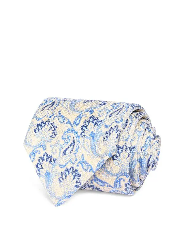 David Donahue Paisley Standard Neck Tie - Blue