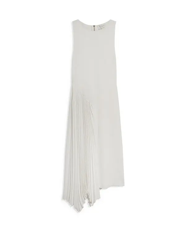 Ted Baker London Slash Neck Pleated Panel Dress - Ivory
