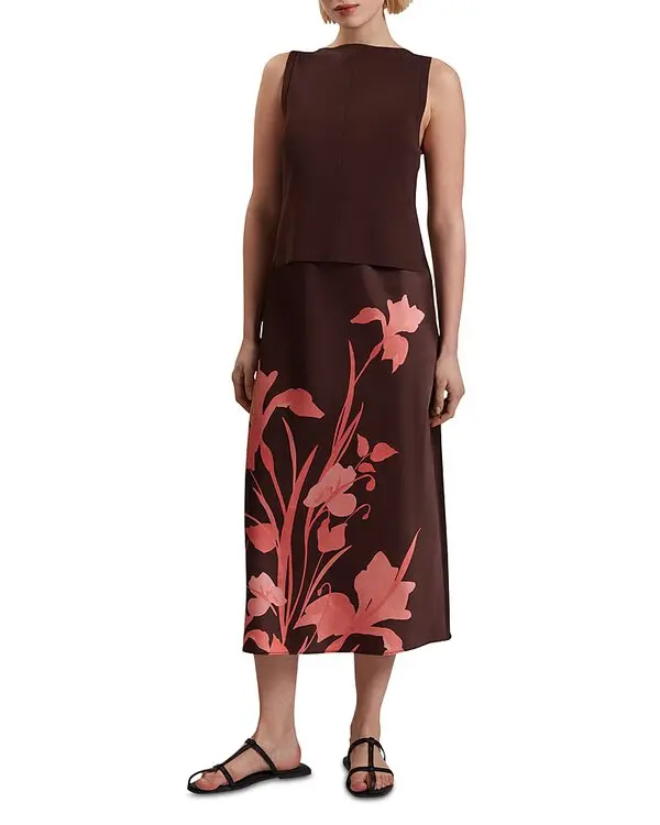Ted Baker London Lattena Knit Bodice Floral Dress In Dark Brown - 63% Off |  Editorialist