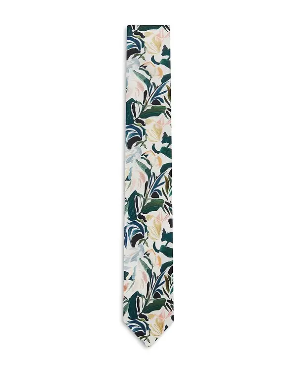Ted Baker London Botanical Floral Classic Neck Tie - Ecru