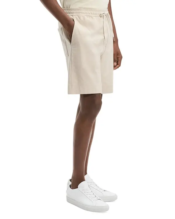 Theory Drawstring Shorts In Soft Terry - Warm Silver Cloud