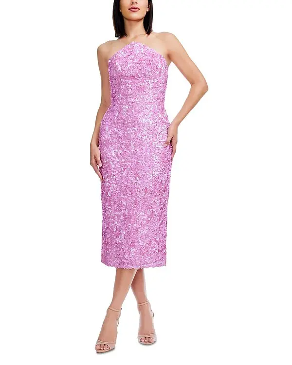 Dress The Population Etta Sequin Halter Dress - Lilac