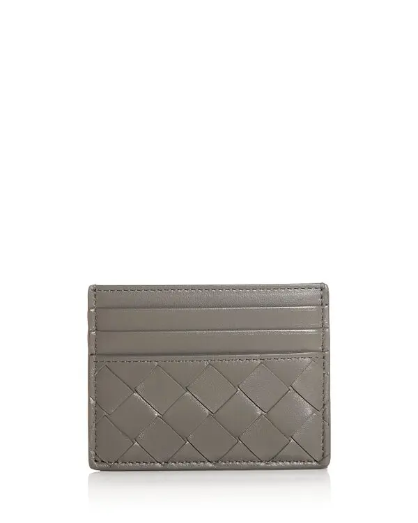 Bottega Veneta Intrecciato Leather Card Case - Basalt/lava