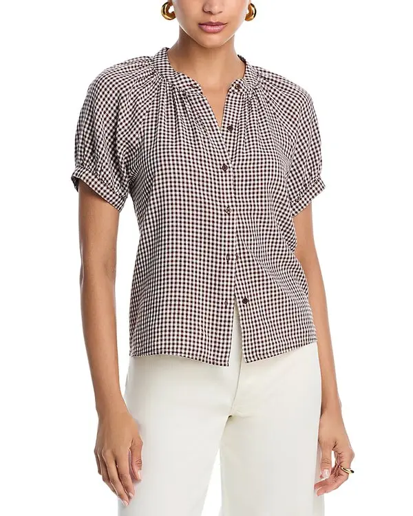 Bella Dahl Gingham Raglan Sleeve Shirt