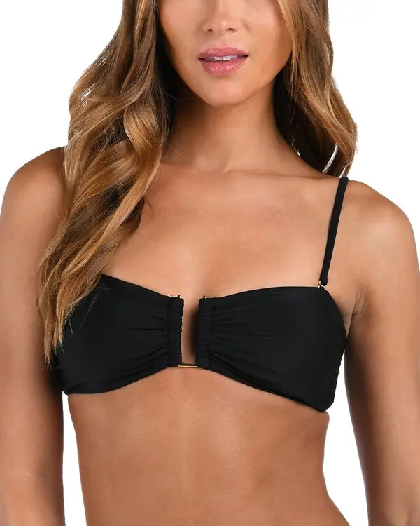 L'AGENCE Krysta Bandeau Bikini Top - Black
