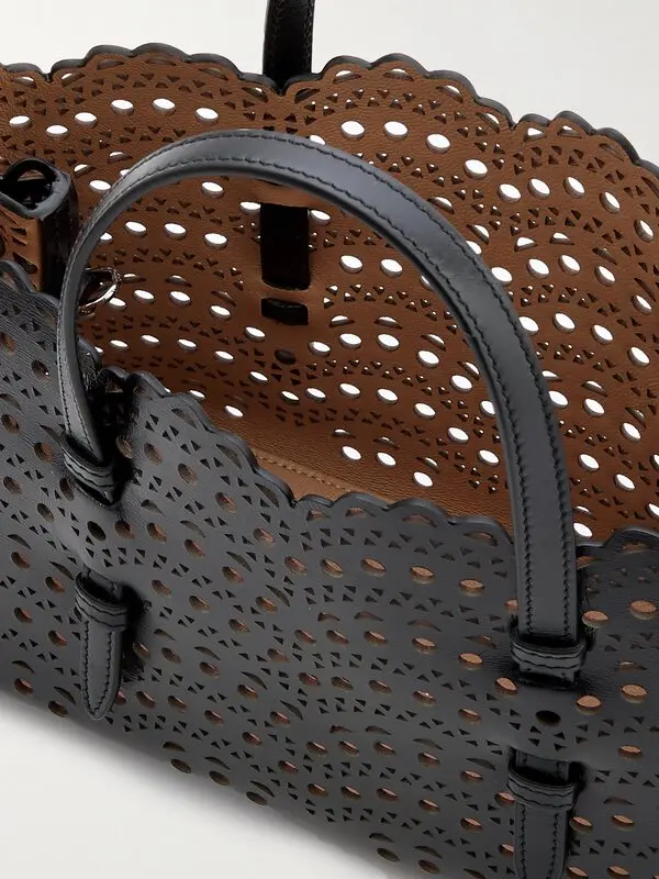 Alaïa Mena 25 E/w Medium Laser-cut Leather Tote