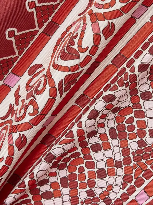 La DoubleJ Icon Palazzo Printed Silk-twill Wide-leg Pants - Red