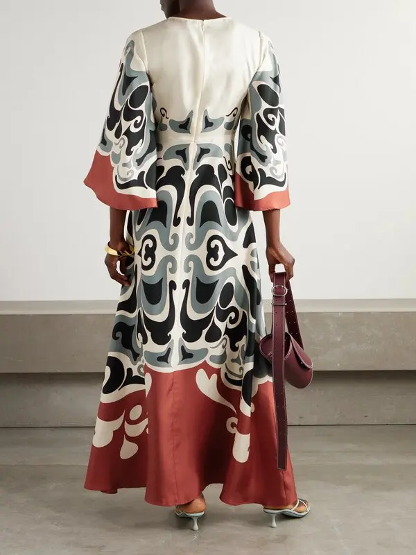 La DoubleJ Silk-twill Maxi Dress - Neutrals