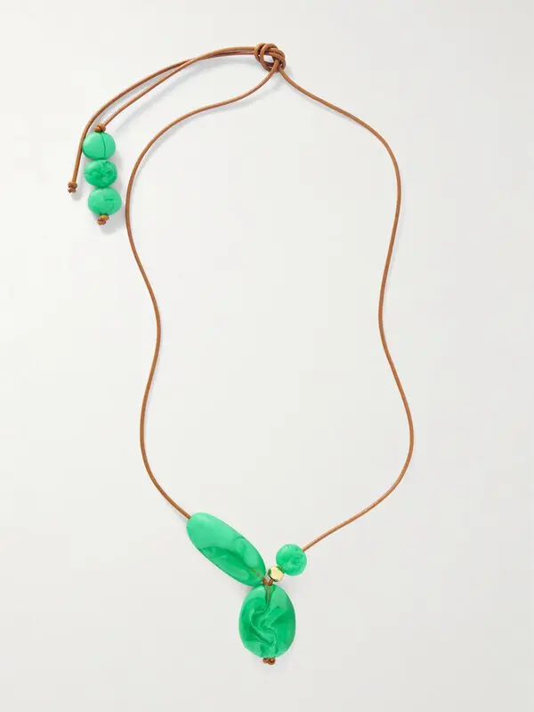 Dinosaur Designs Rock Cluster Resin And Gold-tone Necklace - Green
