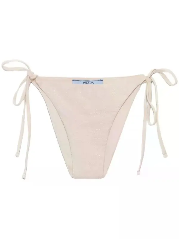 Prada Crystal-embellished Bikini Bottom - Neutrals