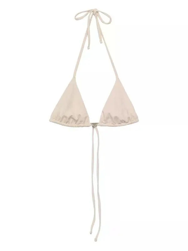 Prada Rhinestone-embellished Triangle Bikini Top - Neutrals