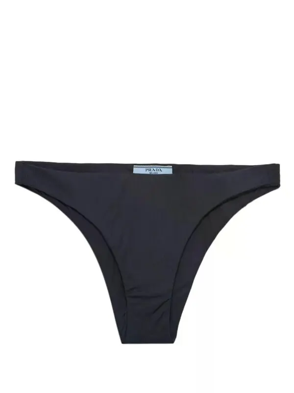 Prada Ribbed-knit Bikini Bottom - Blue