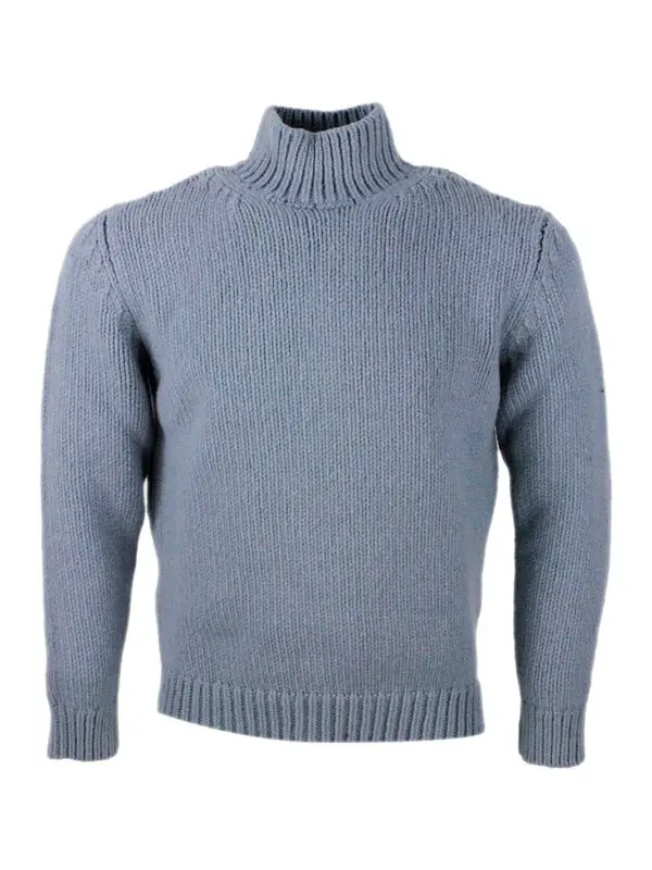 Eleventy Sand Cotton Sweater - Navy