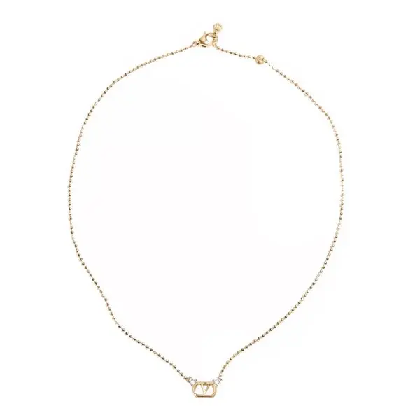 Valentino Garavani Tone Necklace With V Logo - Gold