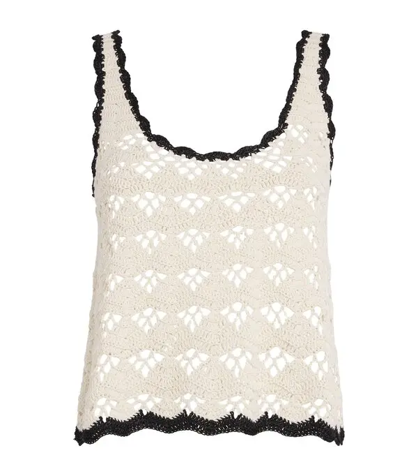 Zimmermann Cotton Rhiannon Crochet Tank Top - White
