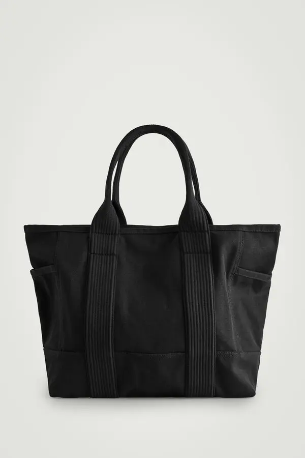 Cos Oversized Canvas Tote Bag - Black