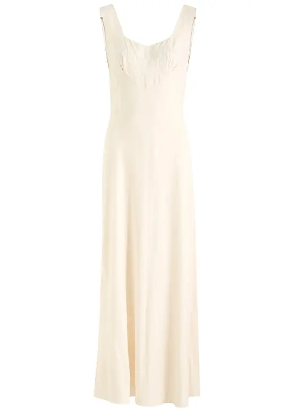 white christmas dresses Marlice Silk Midi Dress in Cream Pearl main image 1