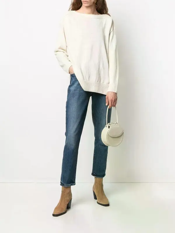 Closed Boat-neck Knit Jumper