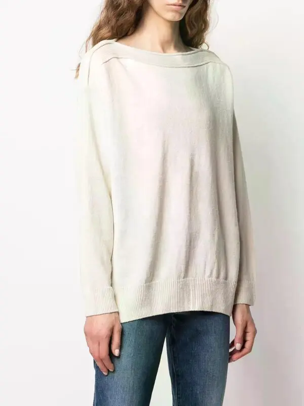 Closed Boat-neck Knit Jumper