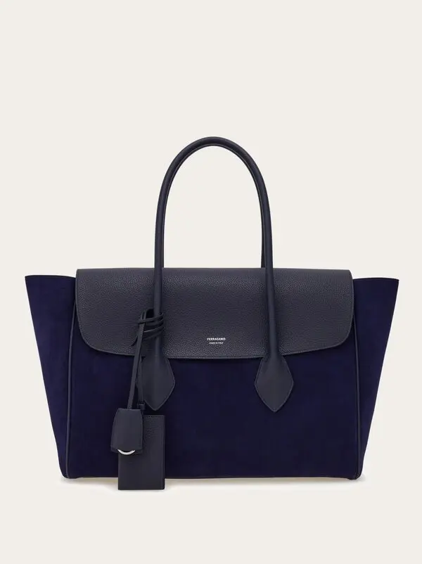 FERRAGAMO Tote Bag With Logo - Blue