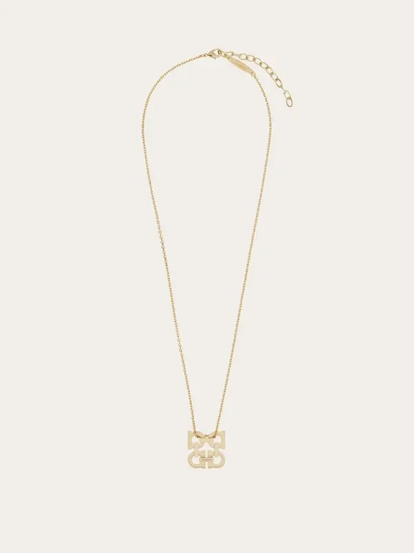 FERRAGAMO Four Gancini Pendant Necklace - Gold
