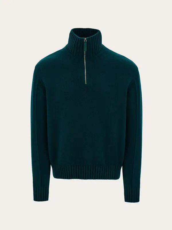 FERRAGAMO High Neck Cashmere Pullover - Green
