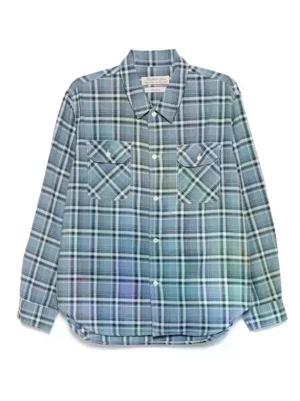 Remi Relief Rayon Twill-Check Shirt In Blue - 30% Off | Editorialist