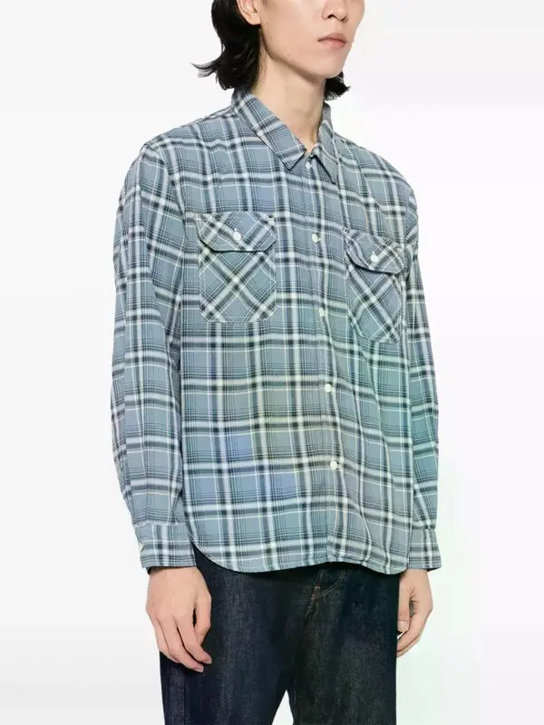 Remi Relief Rayon Twill-Check Shirt In Blue - 30% Off | Editorialist