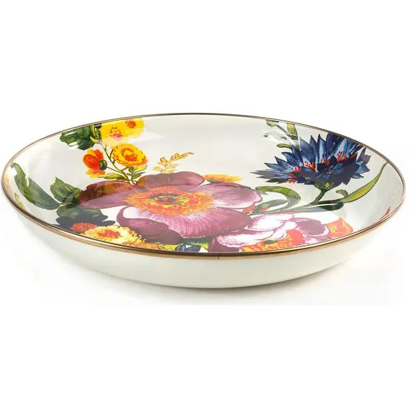 MACKENZIE-CHILDS Flower Market Enameled Steel Abundant Bowl - White Multi