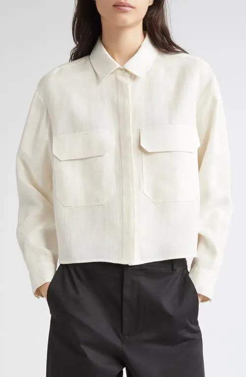 Partow Filmore Boxy Crop Canvas Shirt Jacket