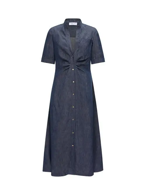 CALLAS MILANO Noor A-line Shirtdress - Indigo Blue