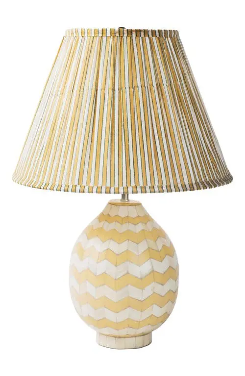 MELA ARTISANS Ivory Herringbone Table Lamp