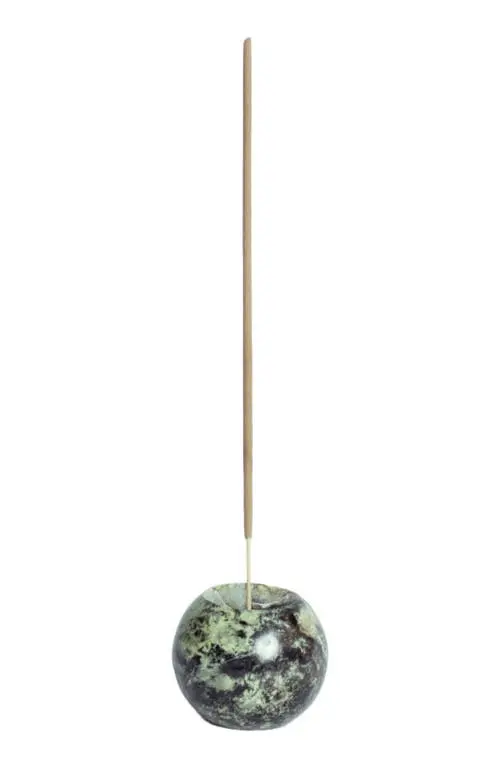 DAR PROYECTOS Gemstone Sphere Incense Holder - Serpentine Green